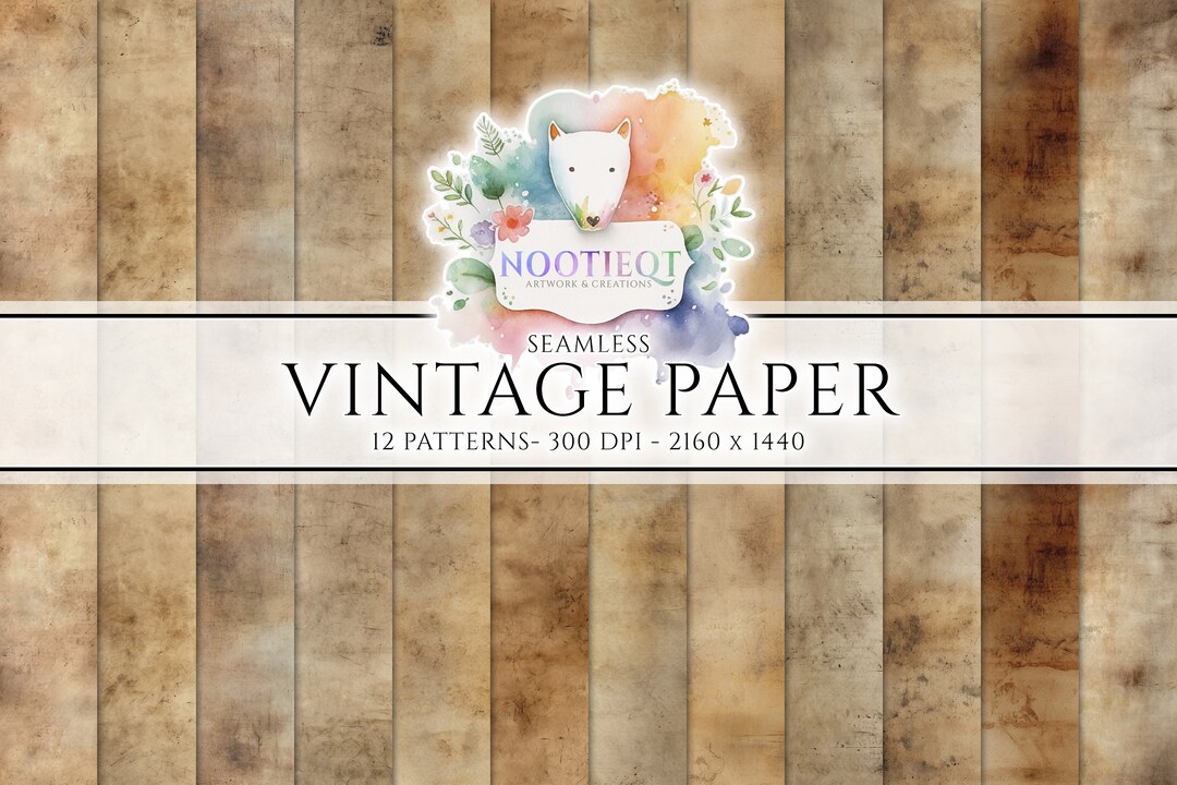 12 Seamless Vintage Paper Patterns Tiling Tea Stained Blank Paper ...