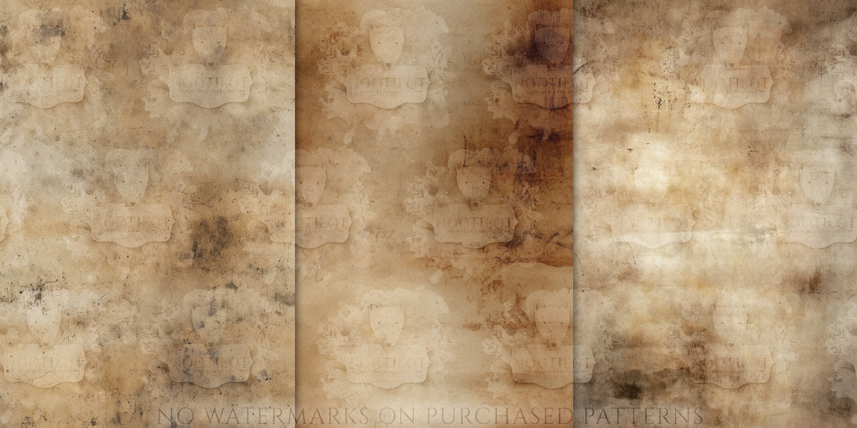 12 Seamless Vintage Paper Patterns Tiling Tea Stained Blank Paper ...