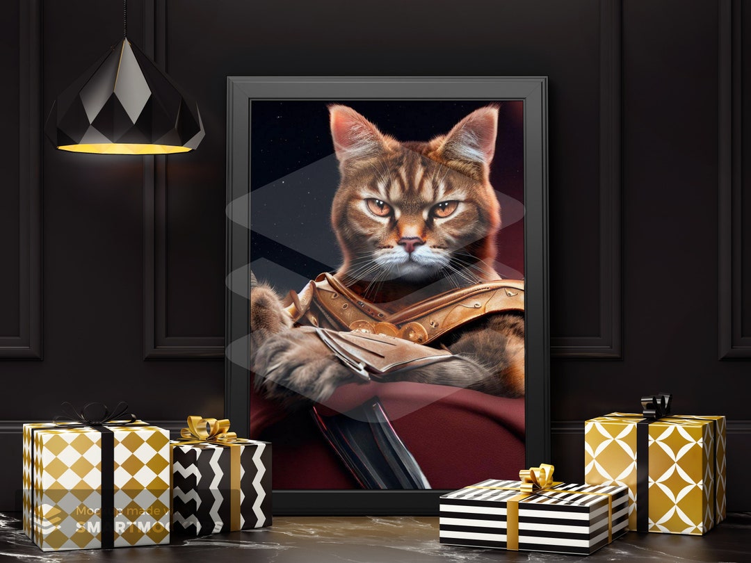 Gladiator Cat: Digital Download Printable Wall Art Fierce - Etsy