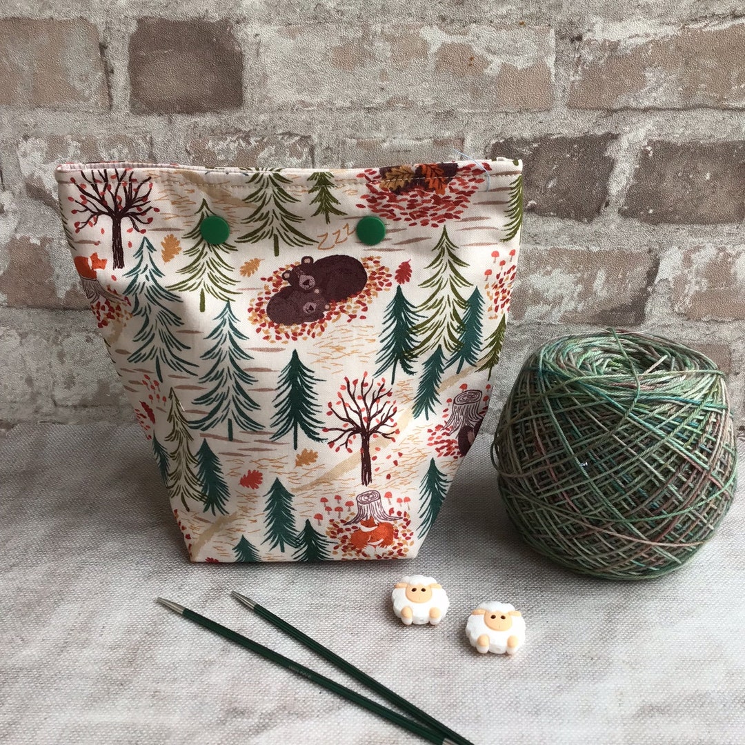 Bear Yarn Tub, Yarn Keeper, Yarn Bowl, Sock Yarn Holder, Autumn Fall ...