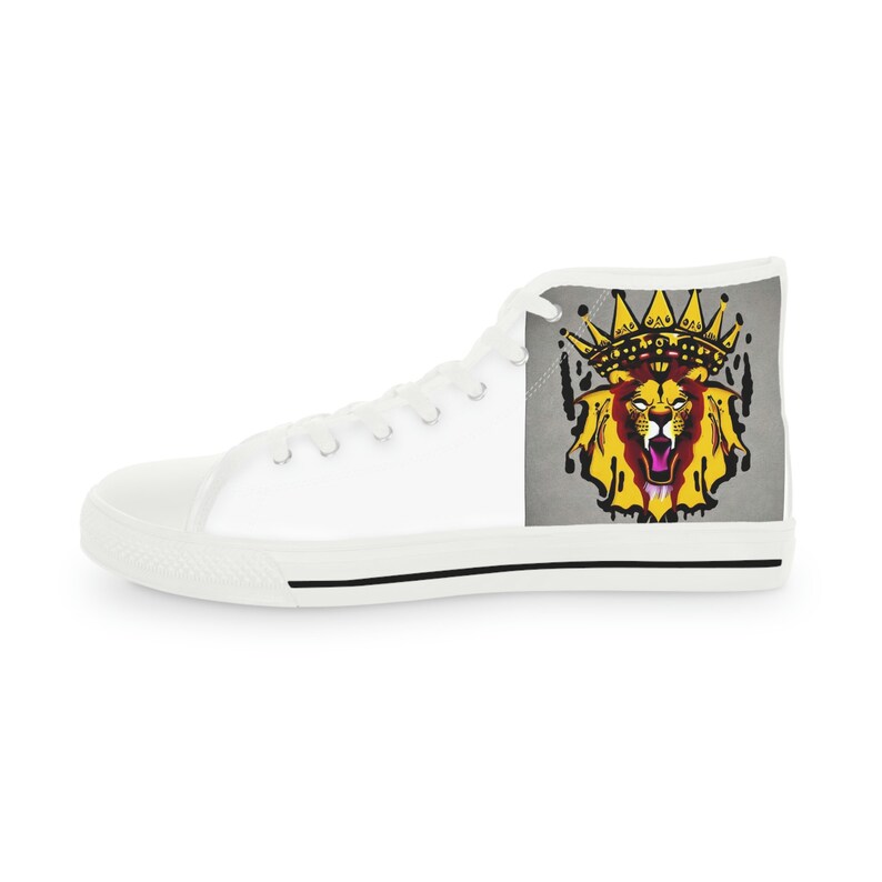 Men's High Top Sneakers LION With Crown - Etsy