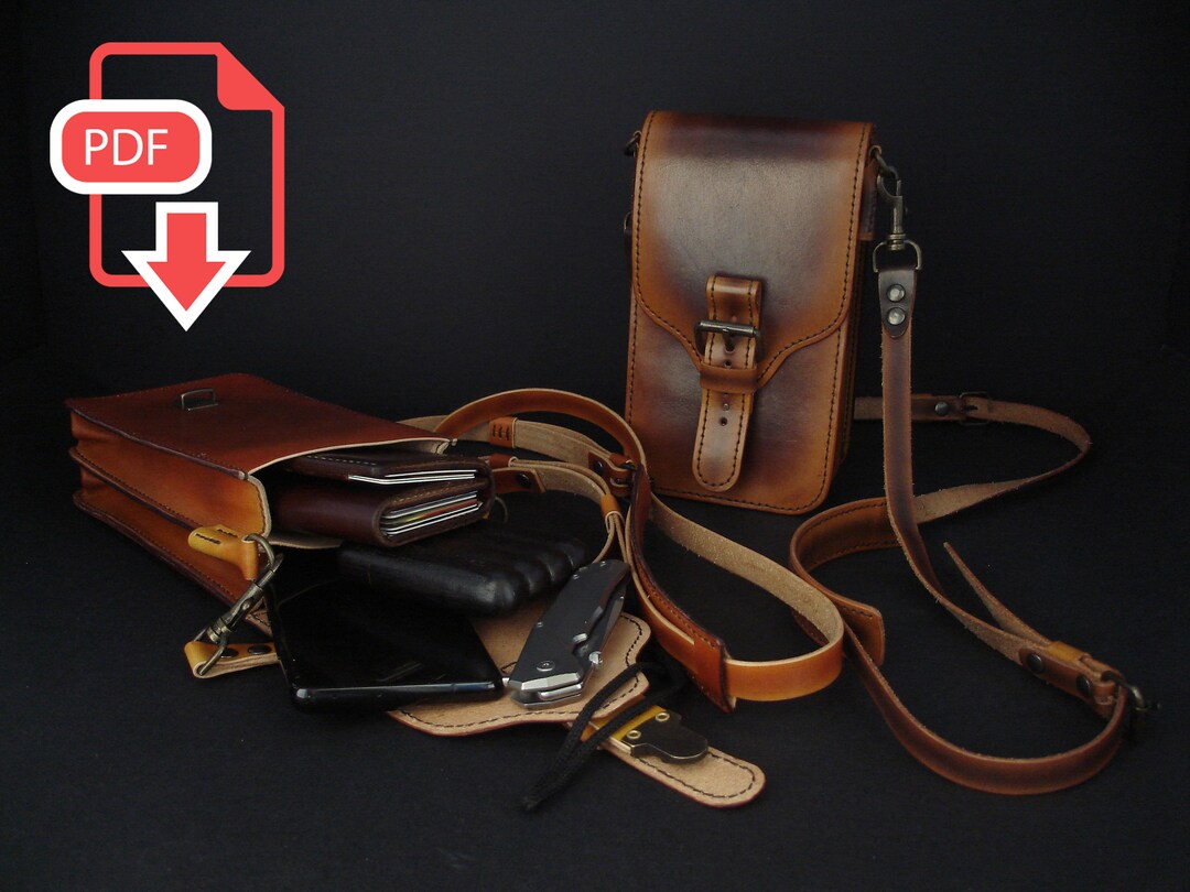 EDC Leather Neck Bag Pattern With Video Tutorial, Stylish Leather Bag ...