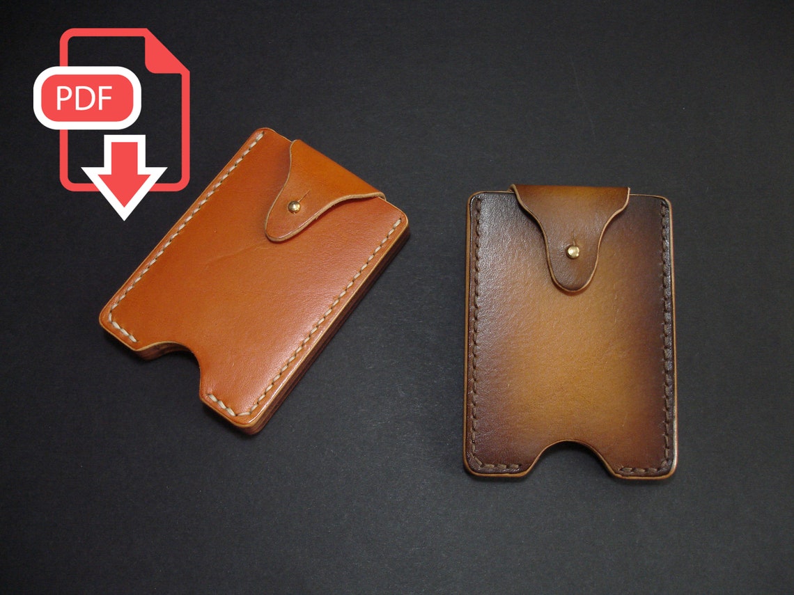 Vertical Leather Card Holder Pattern, Quick Access ID Card Holder ...