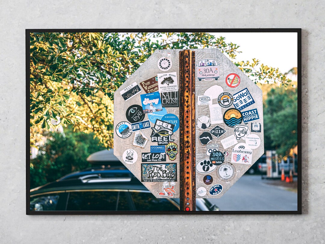 Grayton Beach Stop Sign Sticker Art Print: 30A Photography (digital ...