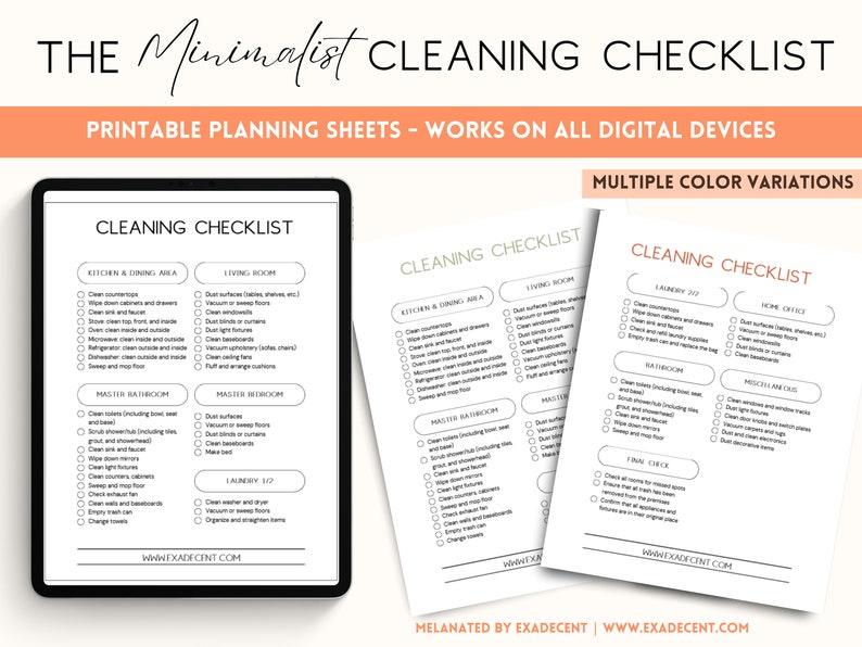 Printable Cleaning Schedule| Printable Cleaning Checklist Cleaning ...