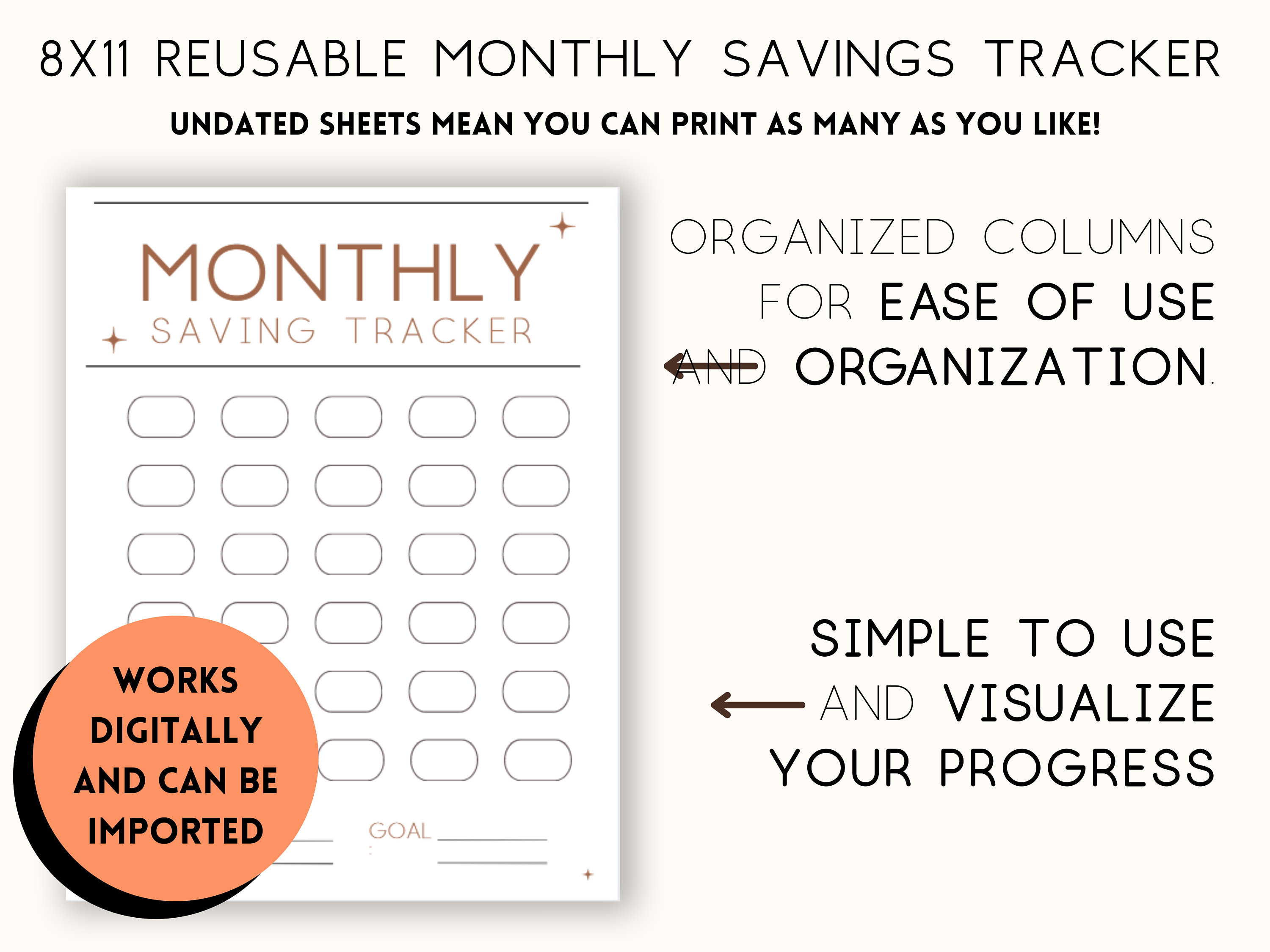 Printable Savings Tracker| Money Goal Tracker Money Savings Tracker ...