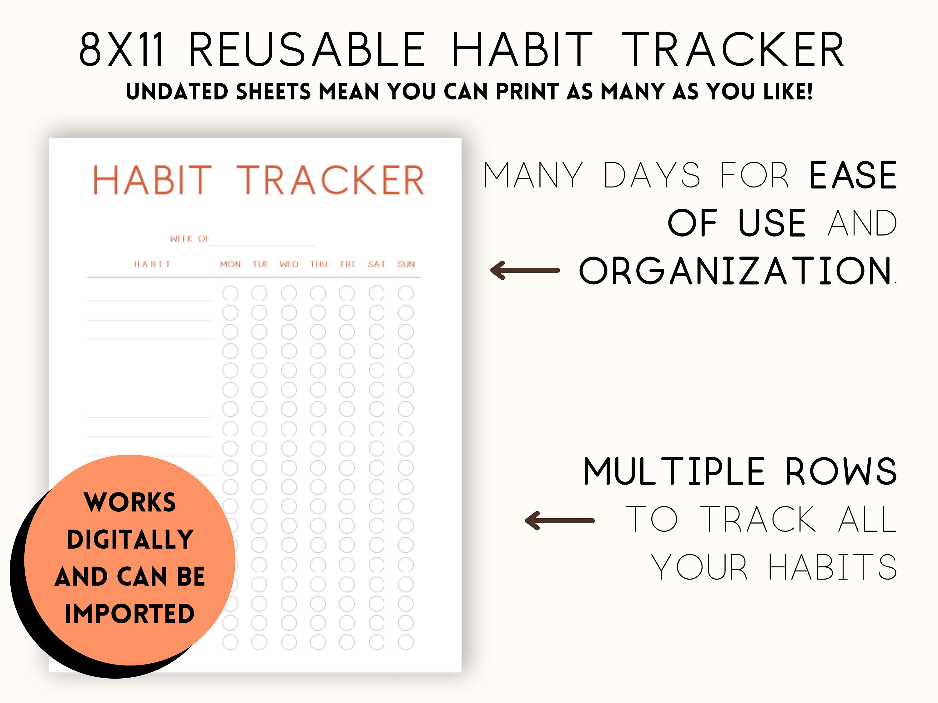 Habit Tracker Printable| Weekly Habit Tracker, Daily Habit Tracker ...
