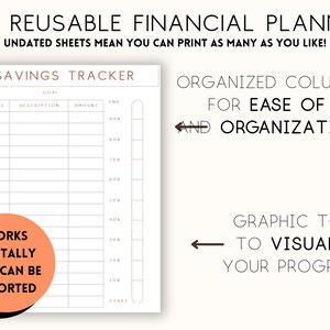 Printable Savings Tracker| Money Goal Tracker Money Savings Tracker ...