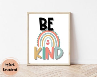 Be Kind Print | Be Kind Wall Art | Positive Printable | Classroom ...