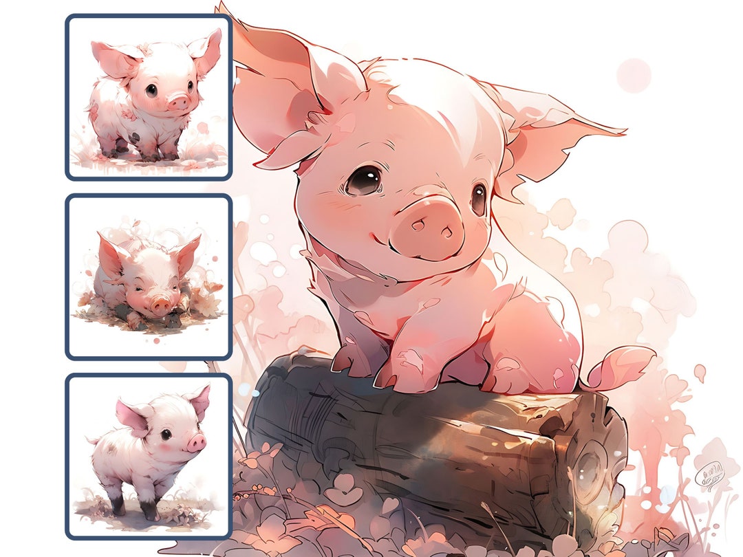 Cute Piglet Clipart Bundle Set of 10 High Quality Jpgs Clip - Etsy