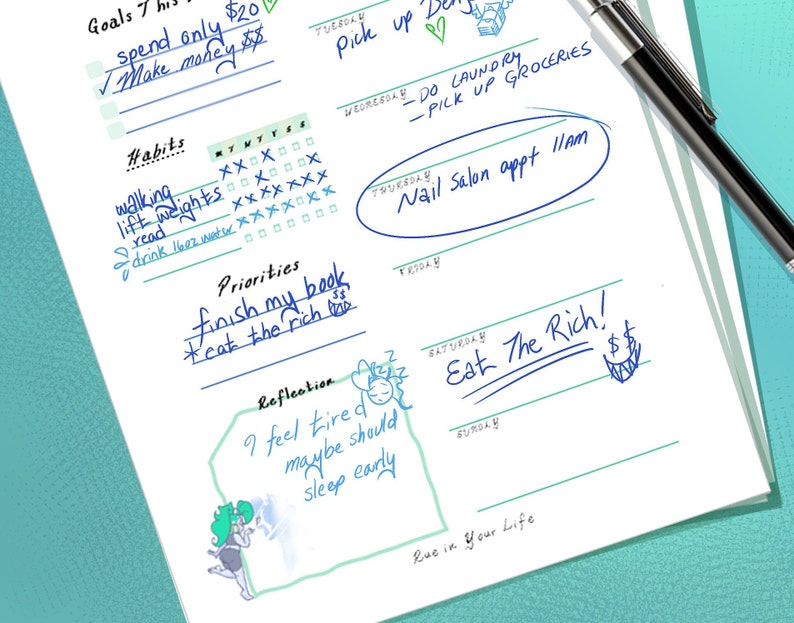 Printable Weekly Planner Letter Size Digital Download - Etsy