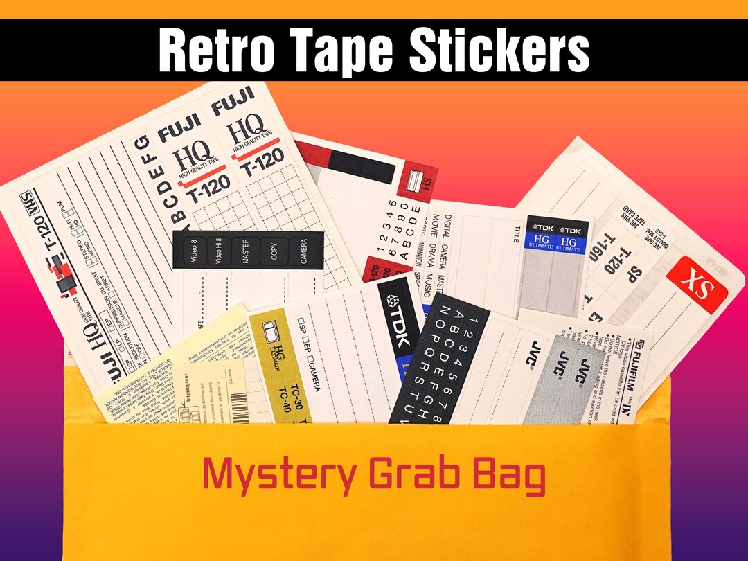 Old Retro Video Tape Stickers From Media Labels for Crafts, Journaling ...