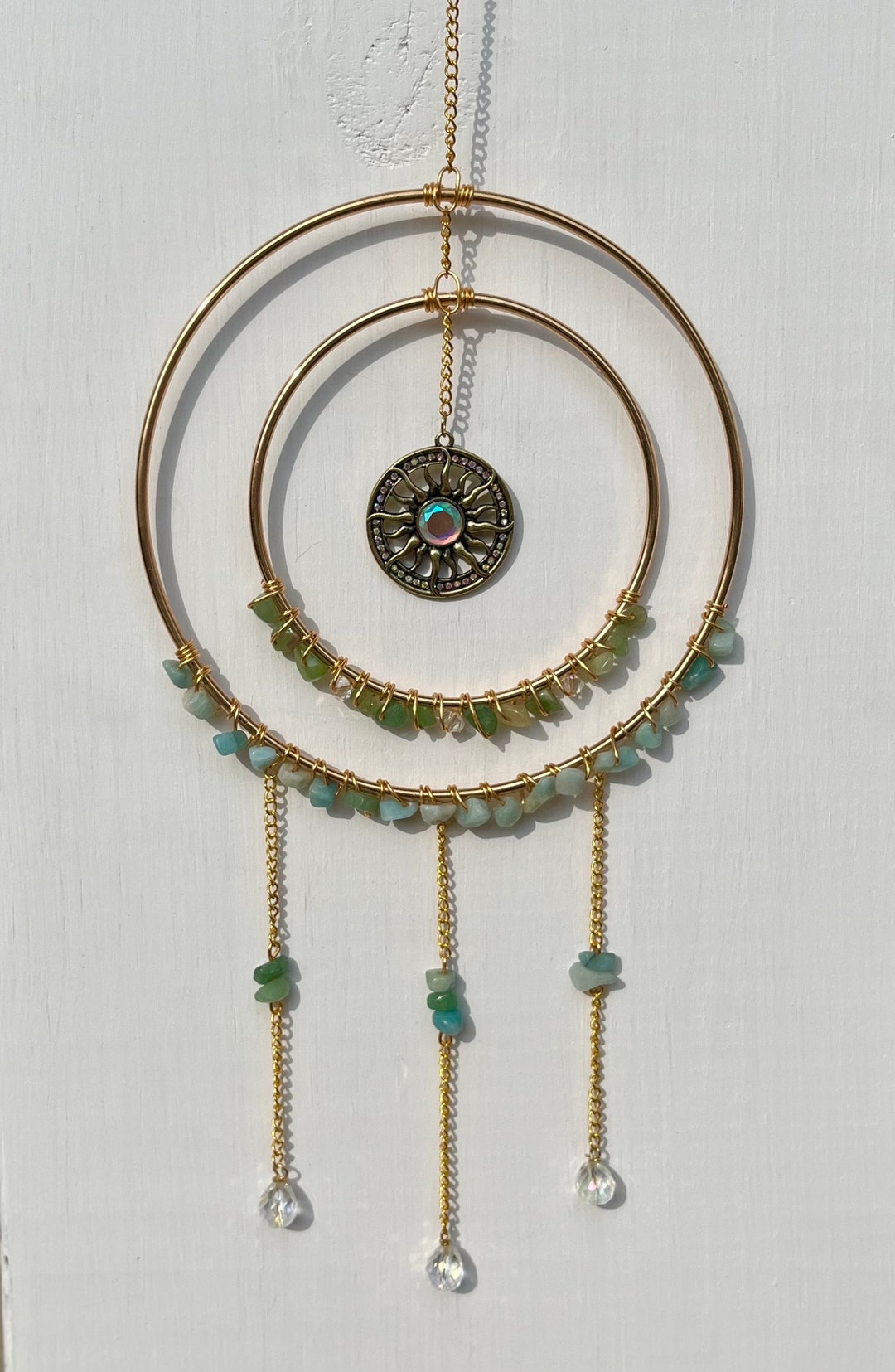 Green Adventurine Amazonite Sun Catcher Crystal Sun Catcher Celestial ...
