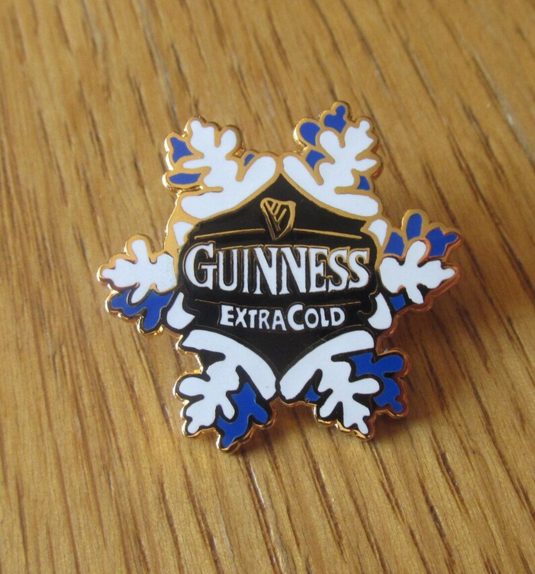 GUINNESS Extra Cold Christmas Snow Flake Shaped Metal Pin Badge Made - Etsy