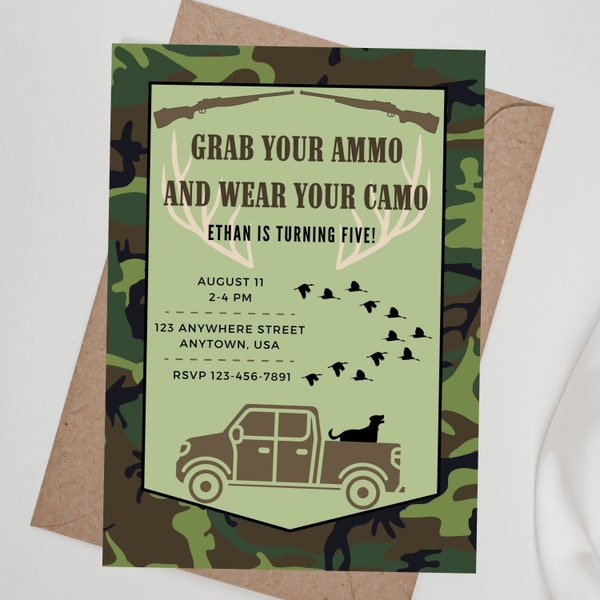 Camo Invitation - Etsy