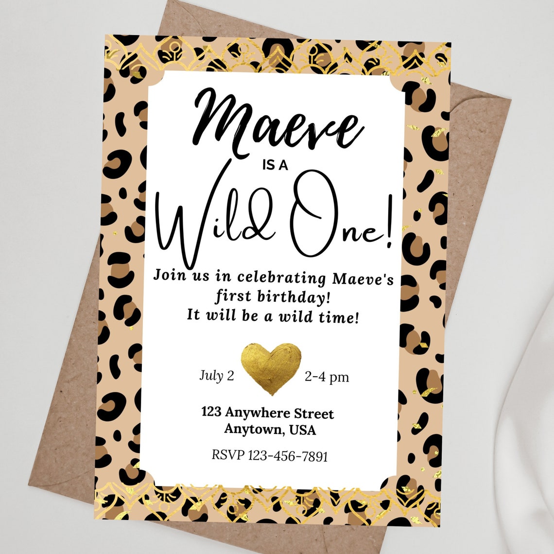 Wild One - Cheetah Print - First Birthday Party - Downloadable ...