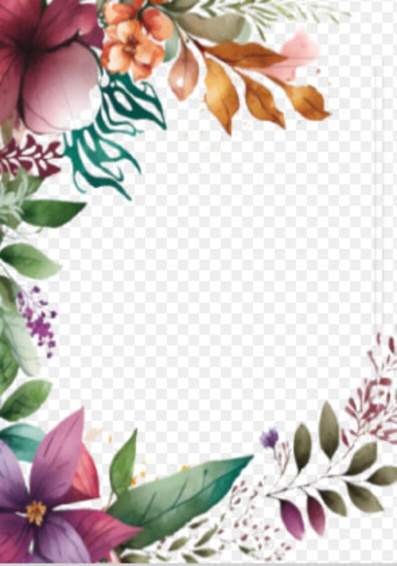 Watercolor Floral Clipart Birthday Party Banners Wedding Invitations ...