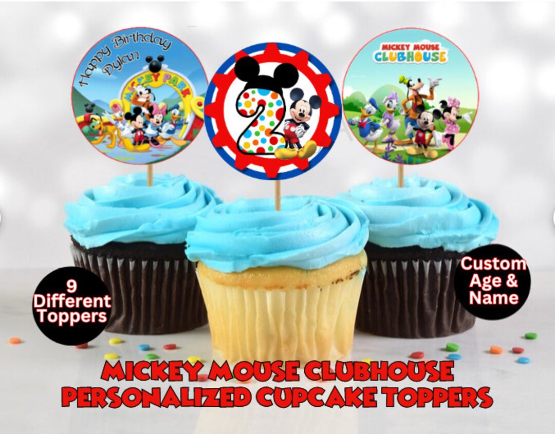 Personalized Mickey Mouse Clubhouse Cupcake Toppers, Printable Mickey ...