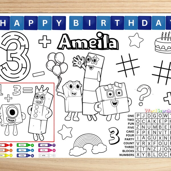 Numberblocks Coloring Page - Etsy UK