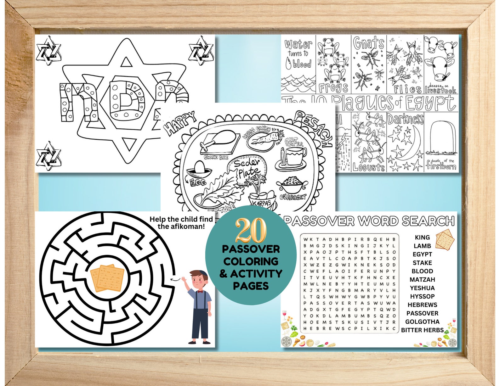 Passover Coloring MEGA BUNDLE, Fun Passover Activities, Seder Dinner ...