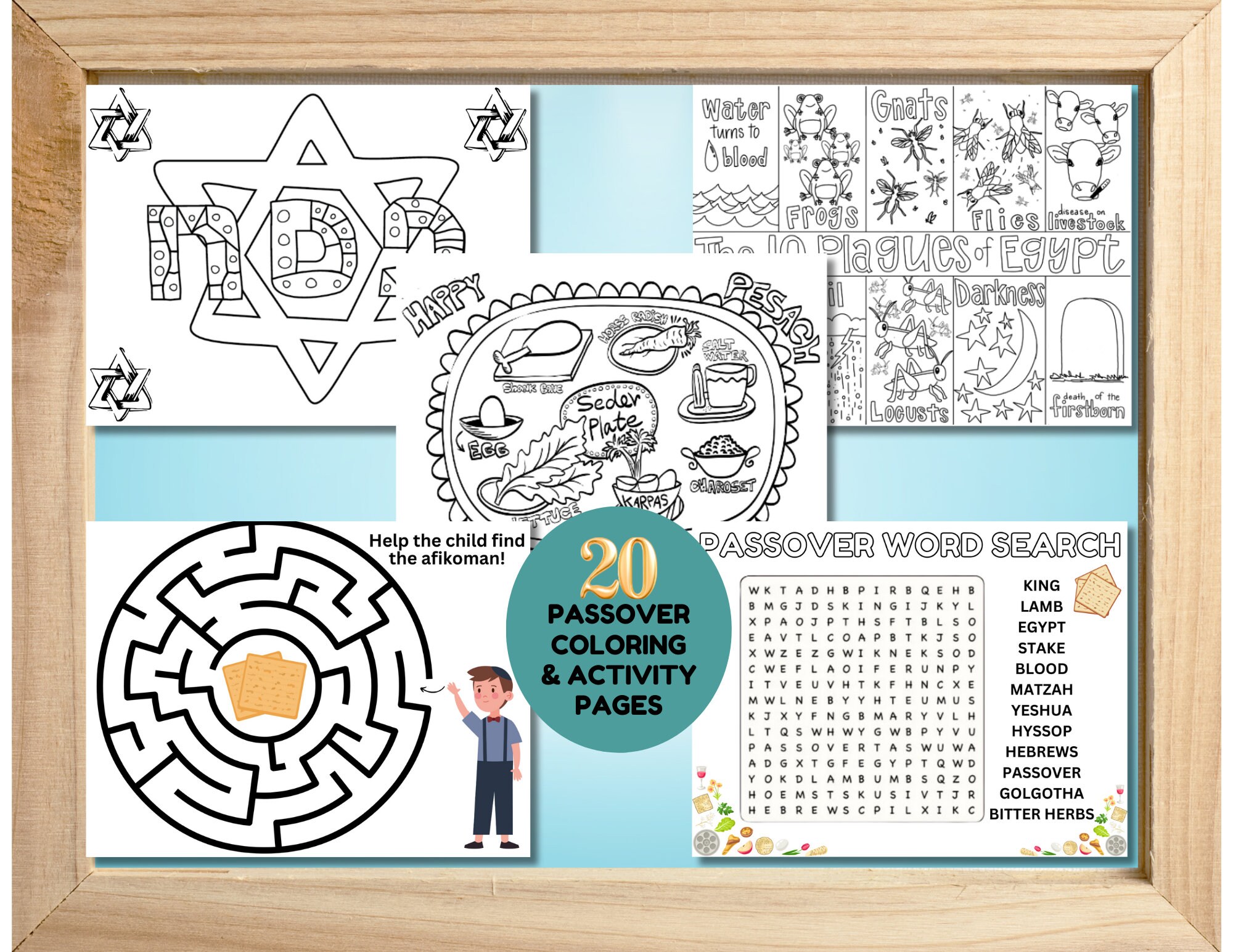 Passover Coloring MEGA BUNDLE, Fun Passover Activities, Seder Dinner ...