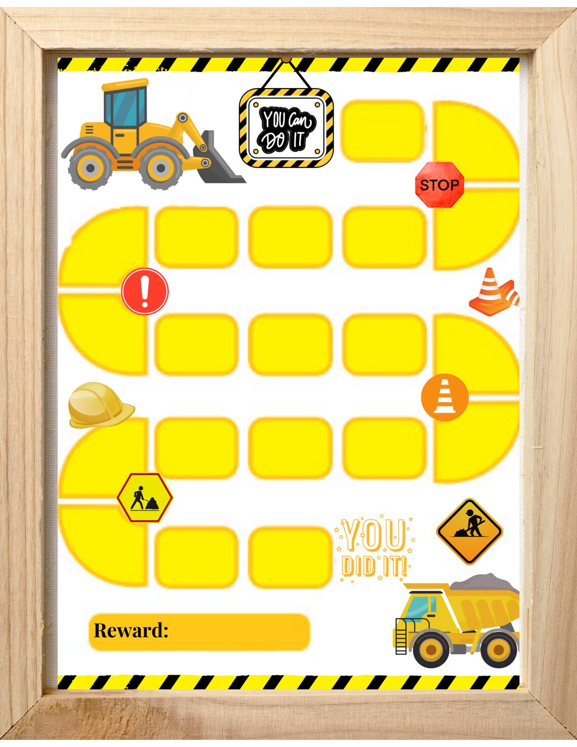 Construction Reward Chart, Printable Construction Kids Behavior Chart ...