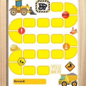 Construction Reward Chart, Printable Construction Kids Behavior Chart ...