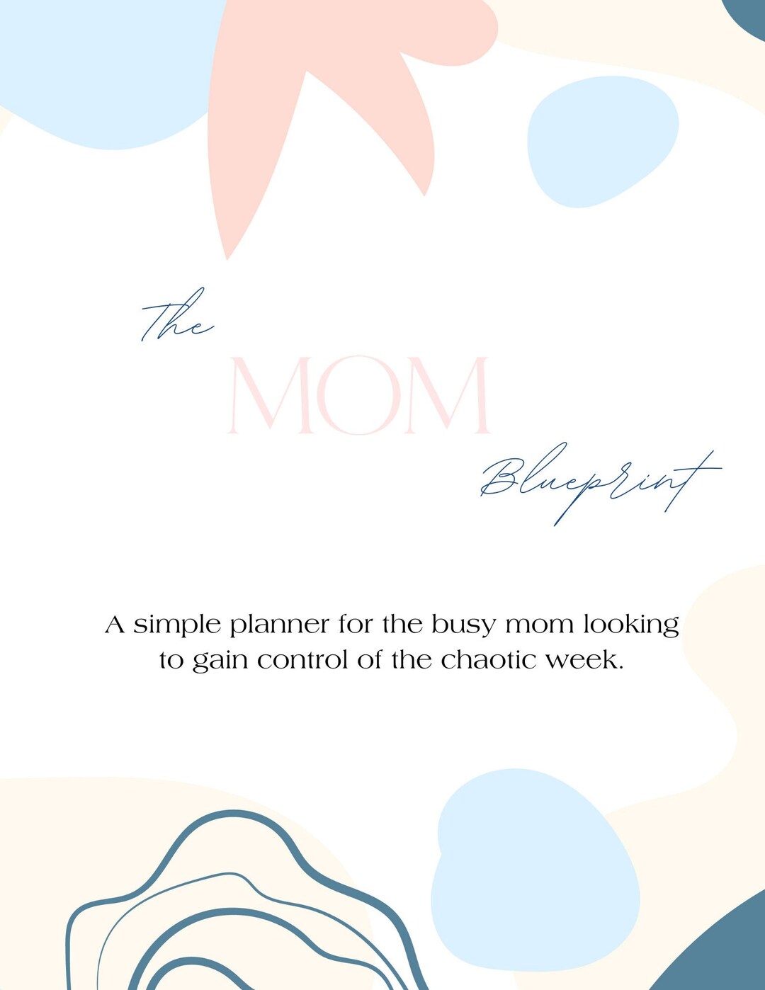 The Mom Blueprint: A Simple Planner to Gain Control of Your Week - Etsy