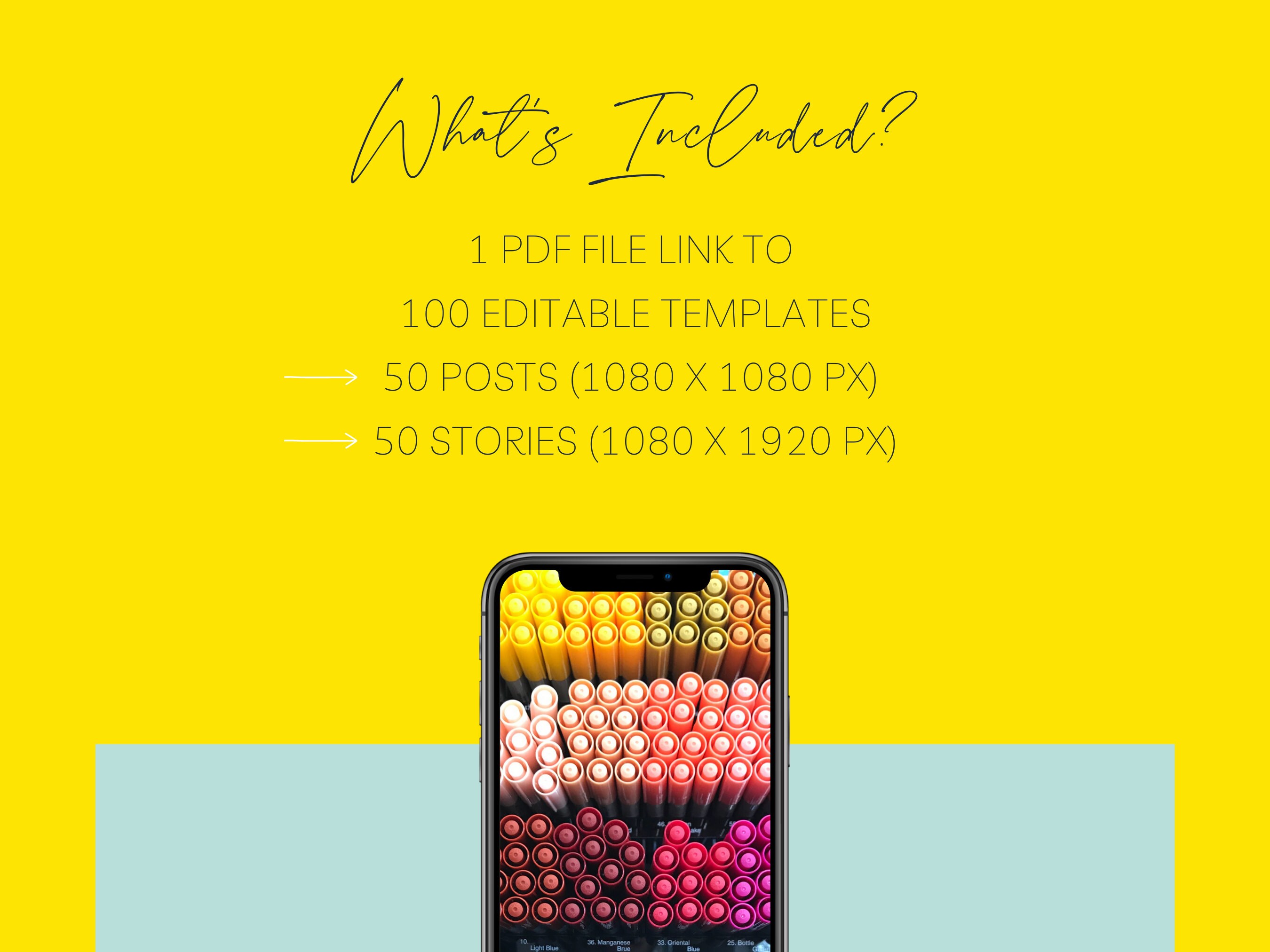100 Bright Instagram Post Story Template Bundle Quote Template Canva ...