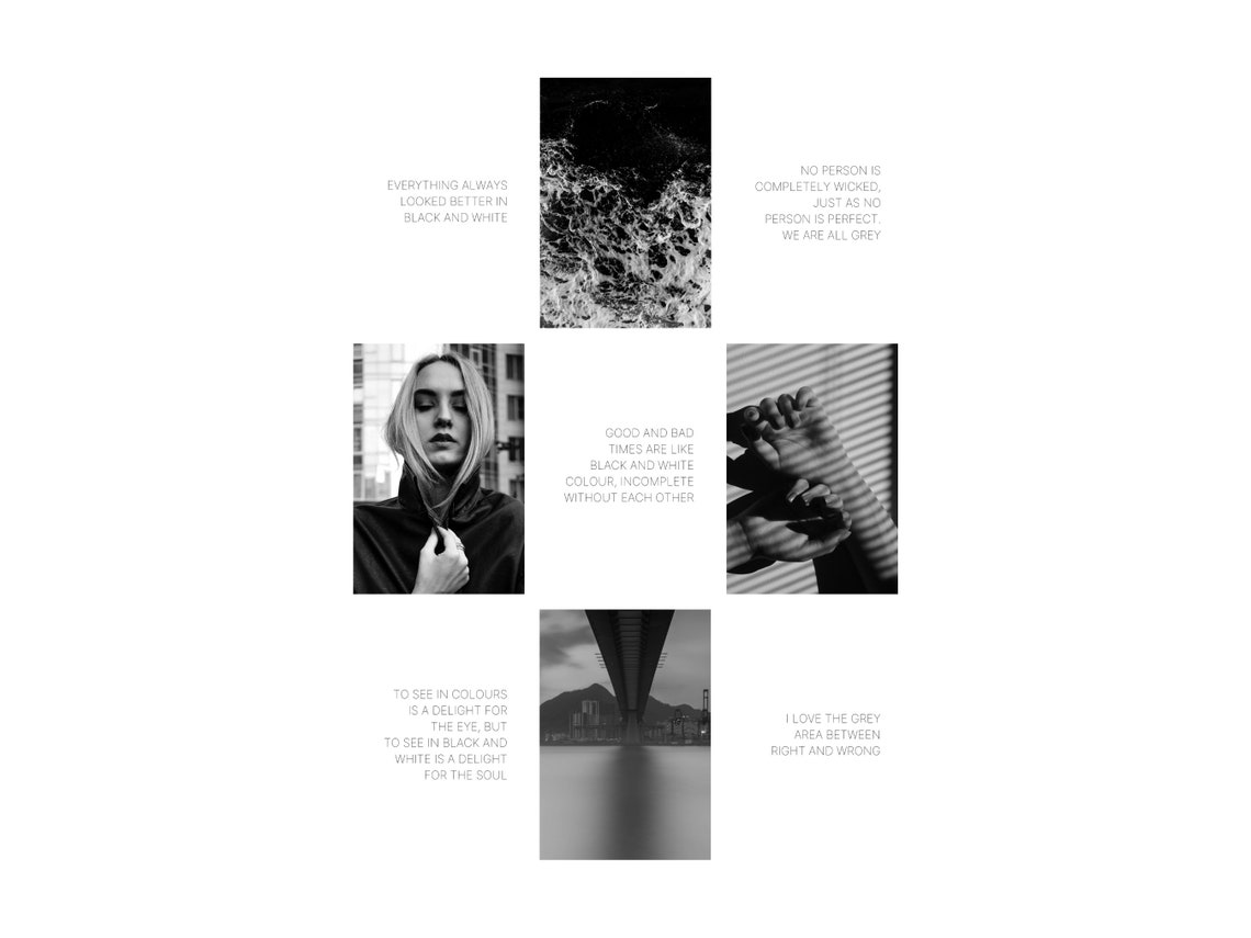 100 Black + White Instagram Post + Story Template Bundle | Quote ...