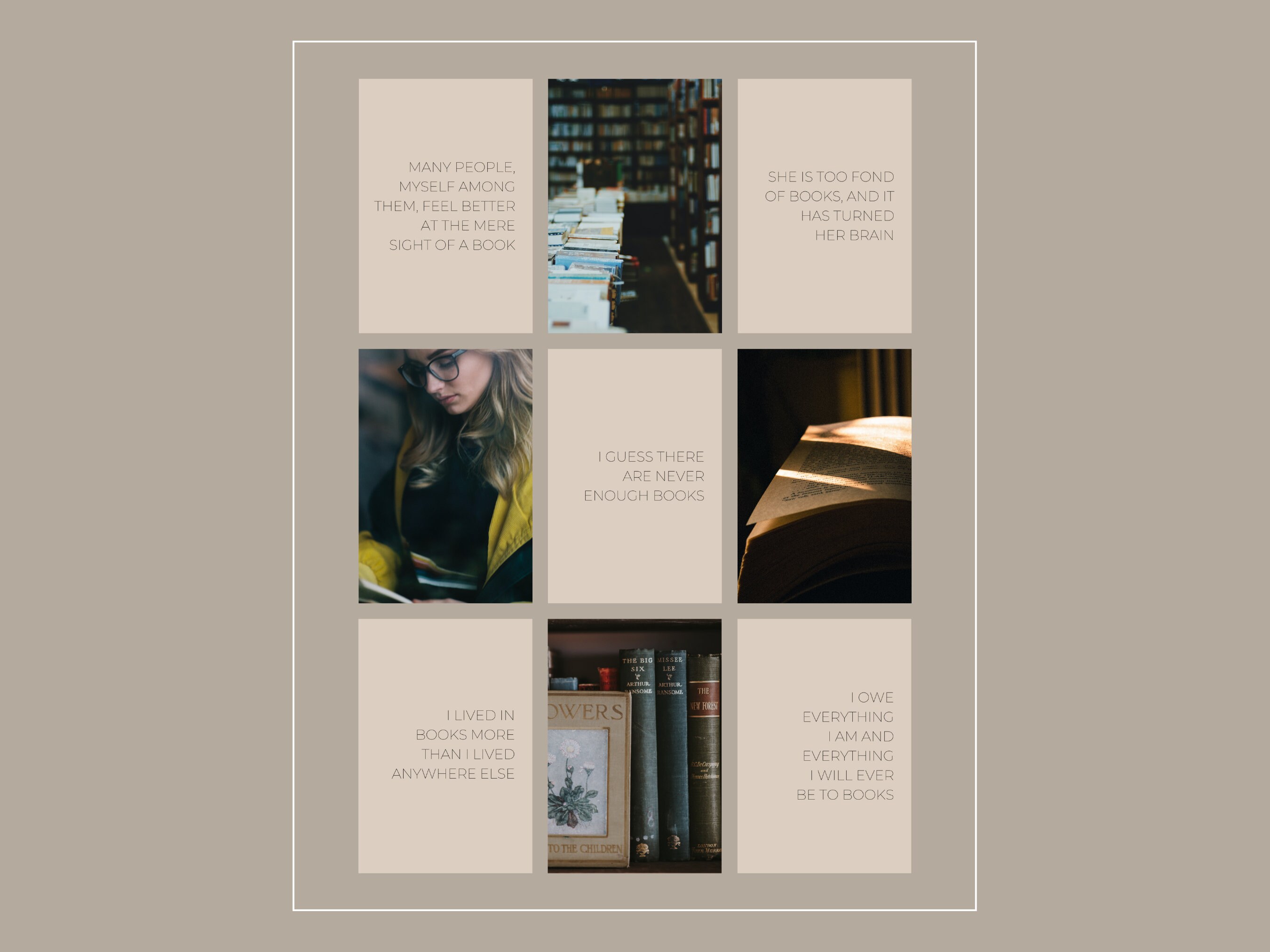 100 Book Instagram Post + Story Template Bundle | Reading Quote | Book ...