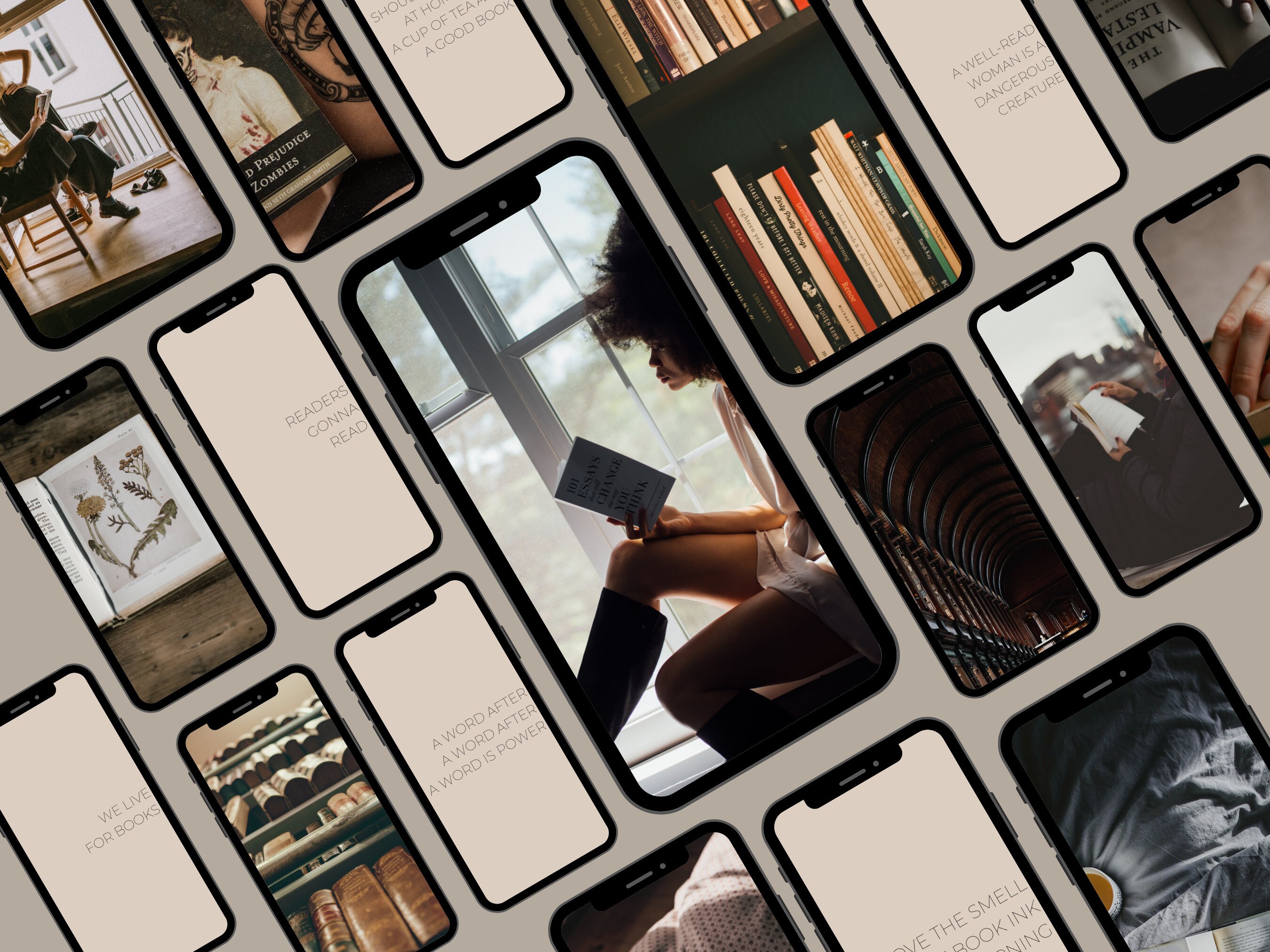 100 Book Instagram Post + Story Template Bundle | Reading Quote | Book ...