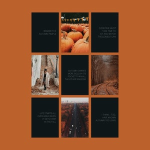 100 Autumn Instagram Post + Story Template Bundle | Quote Template ...