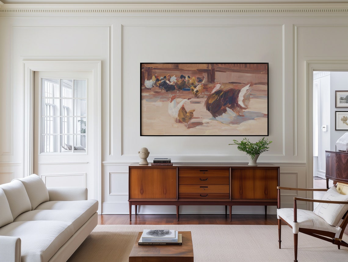 FRAME TV Barnyard Bustle Chickens and Hens Spring Rustic Farmhouse ...