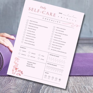 Self-care Planner |printable| Light Pink| Daily Practice| Mental Health ...