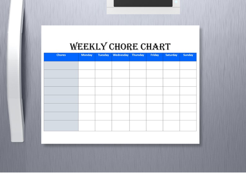 Printable Chore Chart - Etsy