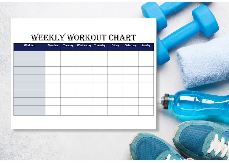 Simple Weekly Workout Chart - Etsy