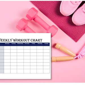 Simple Weekly Workout Chart - Etsy