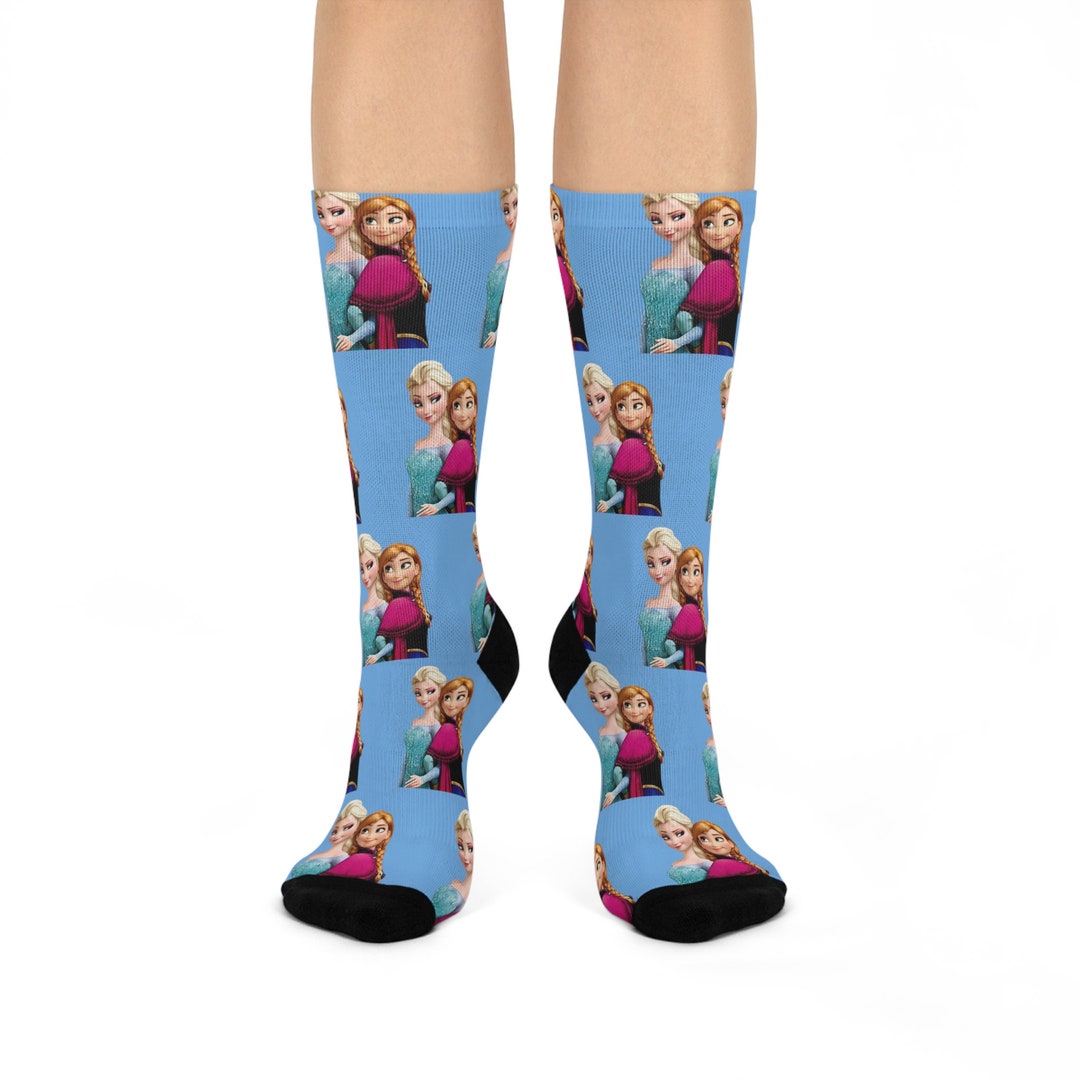 Frozen Elsa and Anna Adult & Youth Cushioned Crew Socks - Etsy