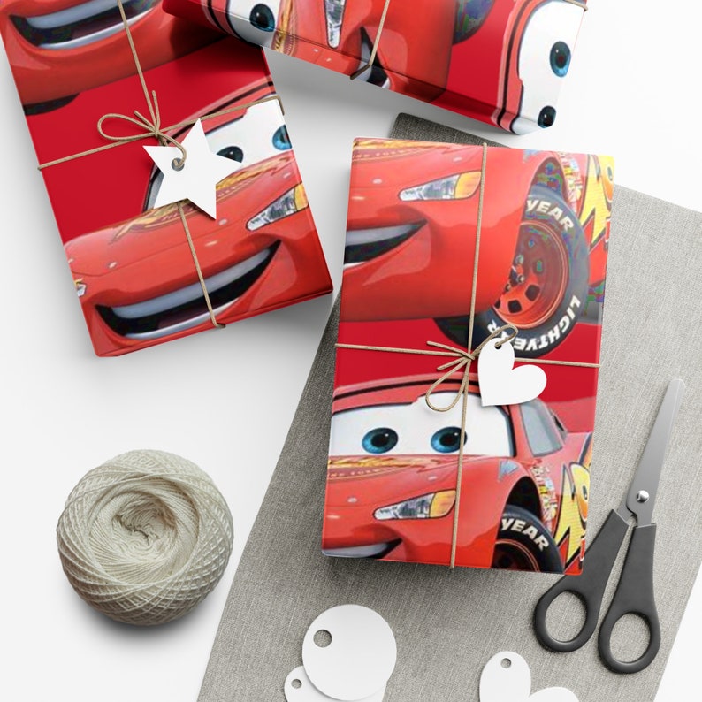 Lightning Mcqueen Custom Gift Wrap Paper - Etsy