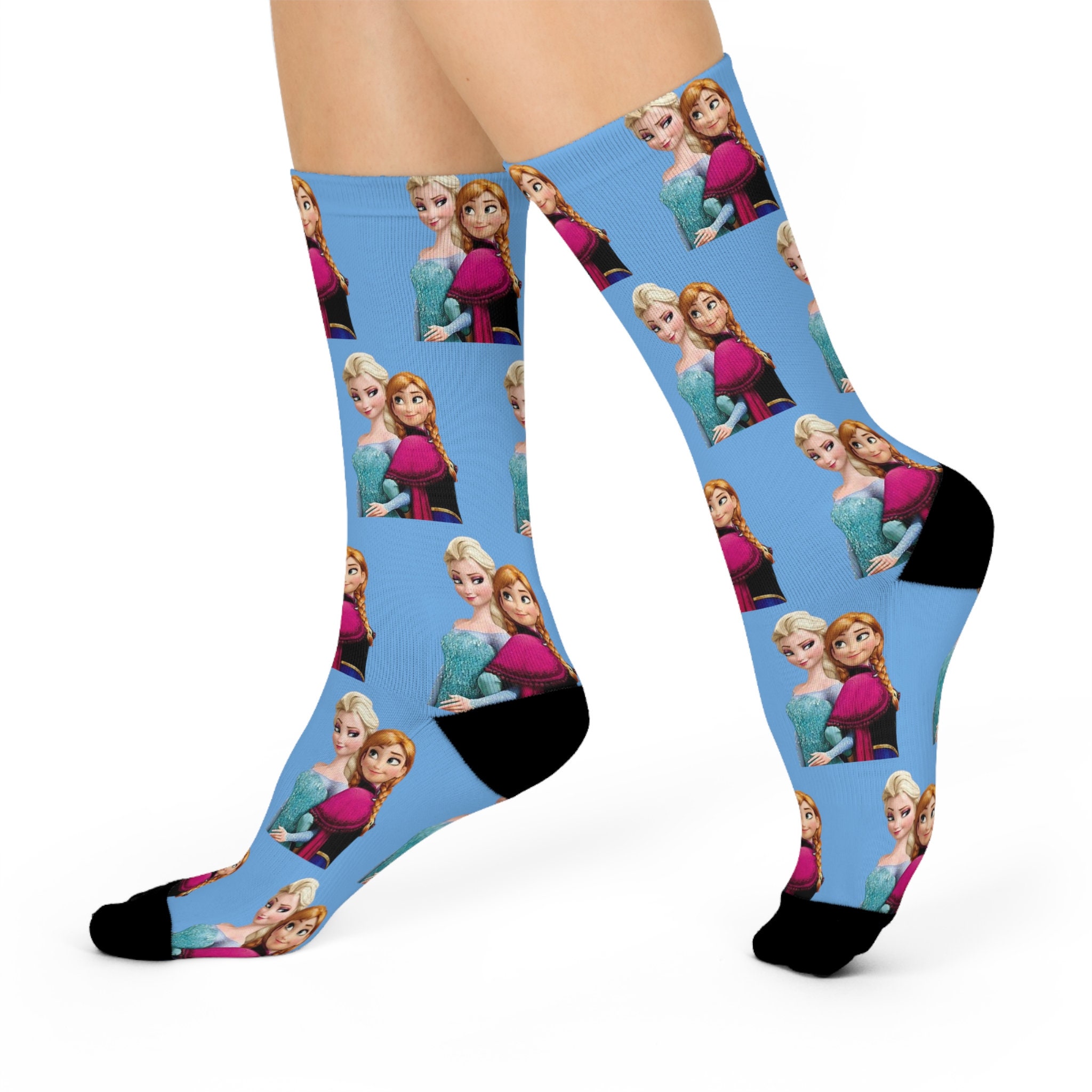 Frozen Elsa and Anna Adult & Youth Cushioned Crew Socks - Etsy
