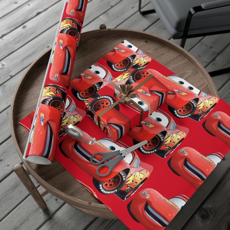 Lightning Mcqueen Custom Gift Wrap Paper - Etsy