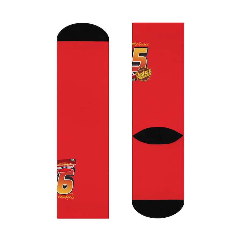 Cars Movie Lightning Mcqueen Cushioned Crew Socks #95 - Etsy