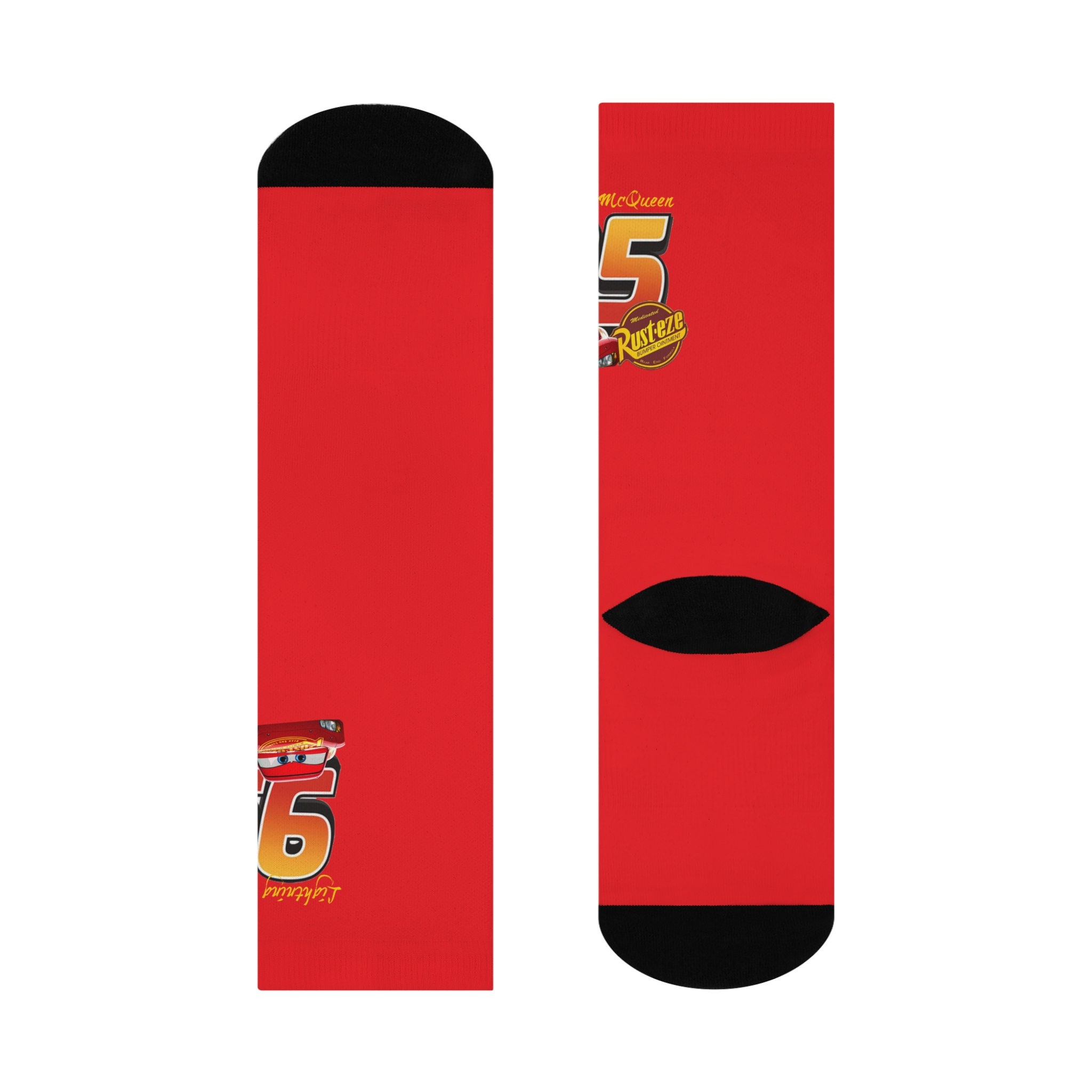 Cars Movie Lightning Mcqueen Cushioned Crew Socks #95 - Etsy