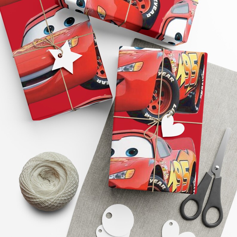 Lightning Mcqueen Custom Gift Wrap Paper - Etsy