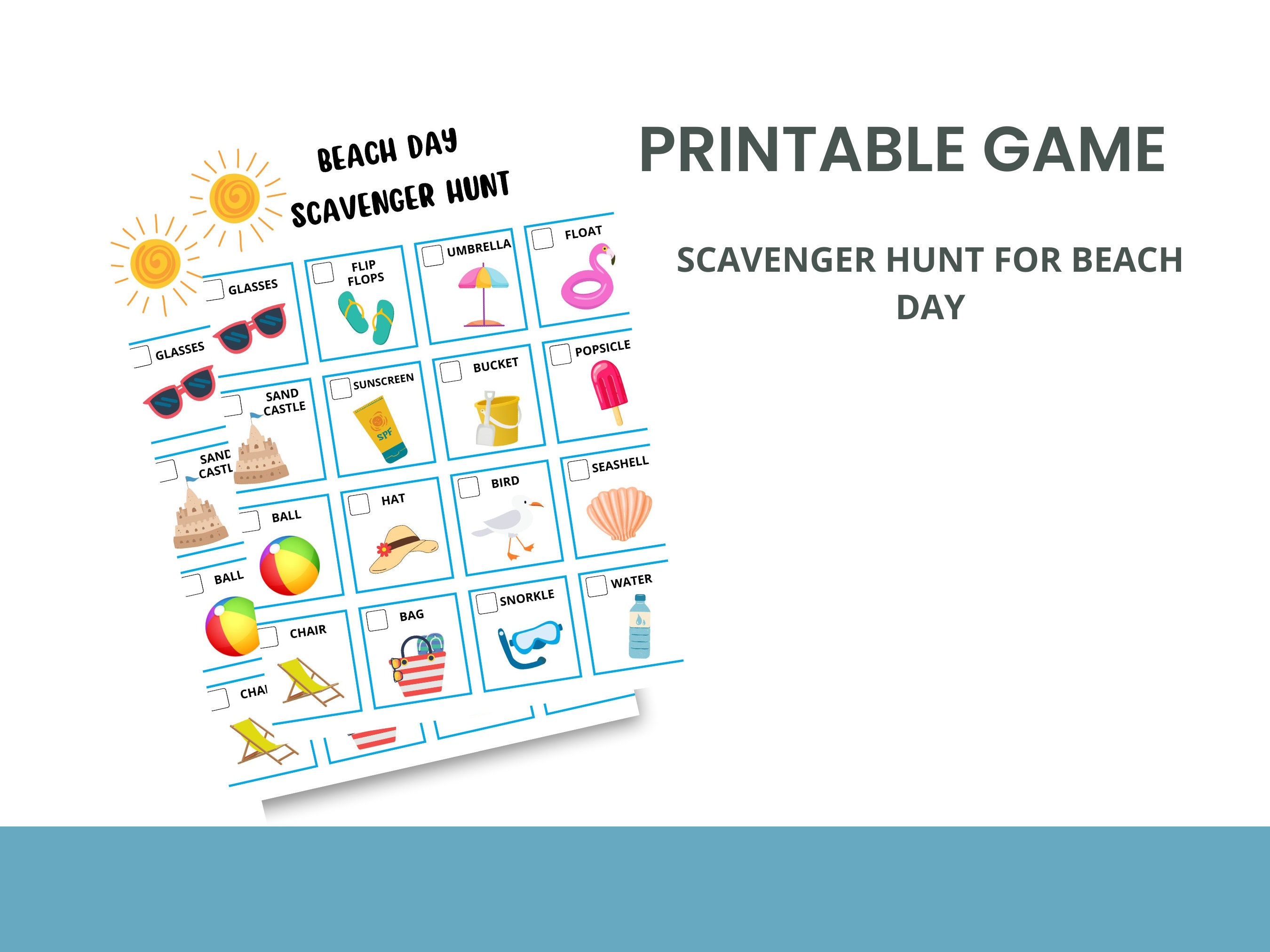 Scavenger Hunt for Kids Printable Beach Day Scavenger Hunt - Etsy Ireland