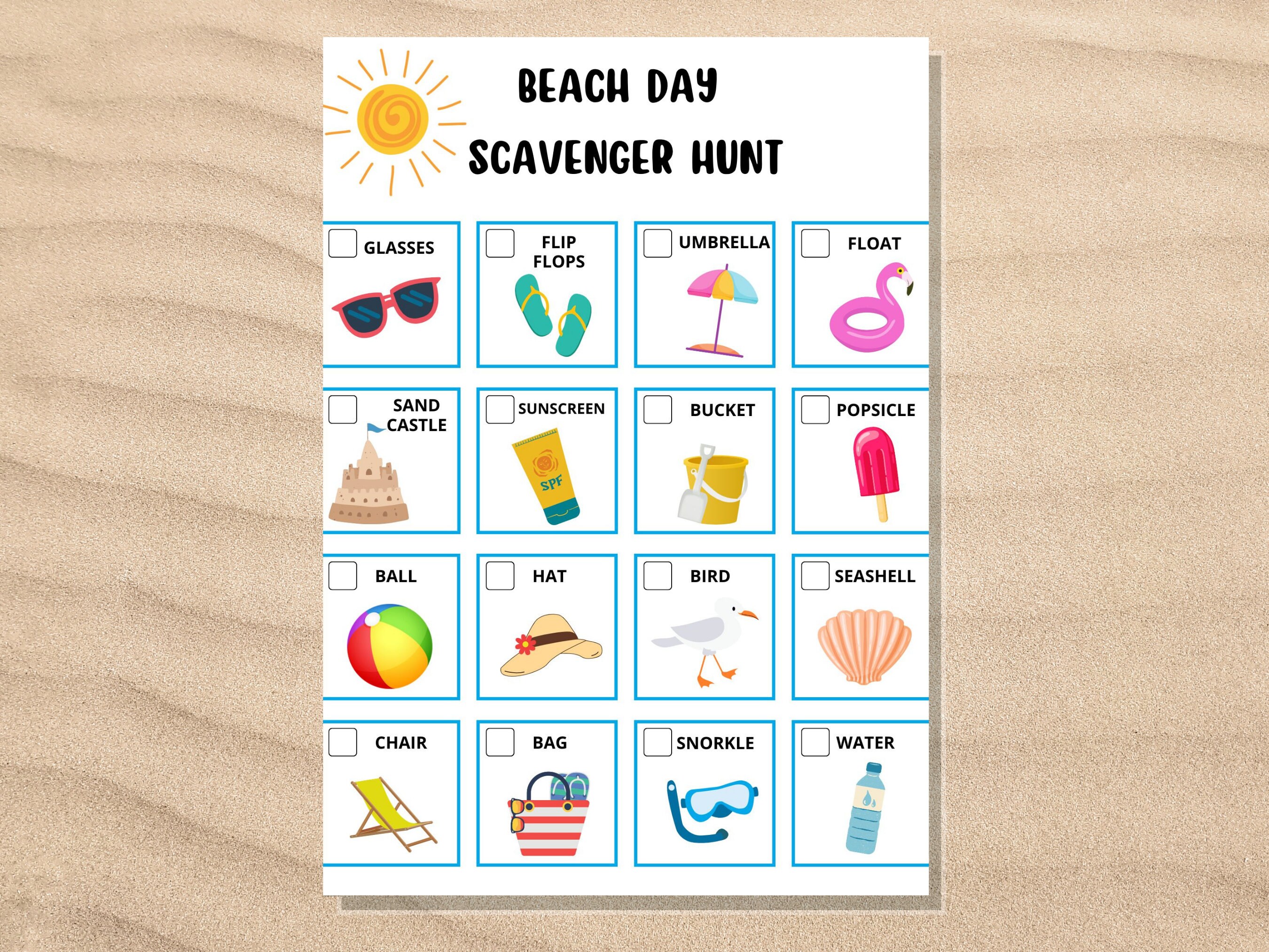 Scavenger Hunt for Kids Printable Beach Day Scavenger Hunt - Etsy Ireland