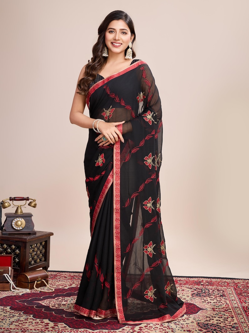 EMBRODERY SAREE - Etsy