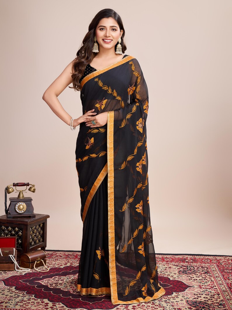 EMBRODERY SAREE - Etsy