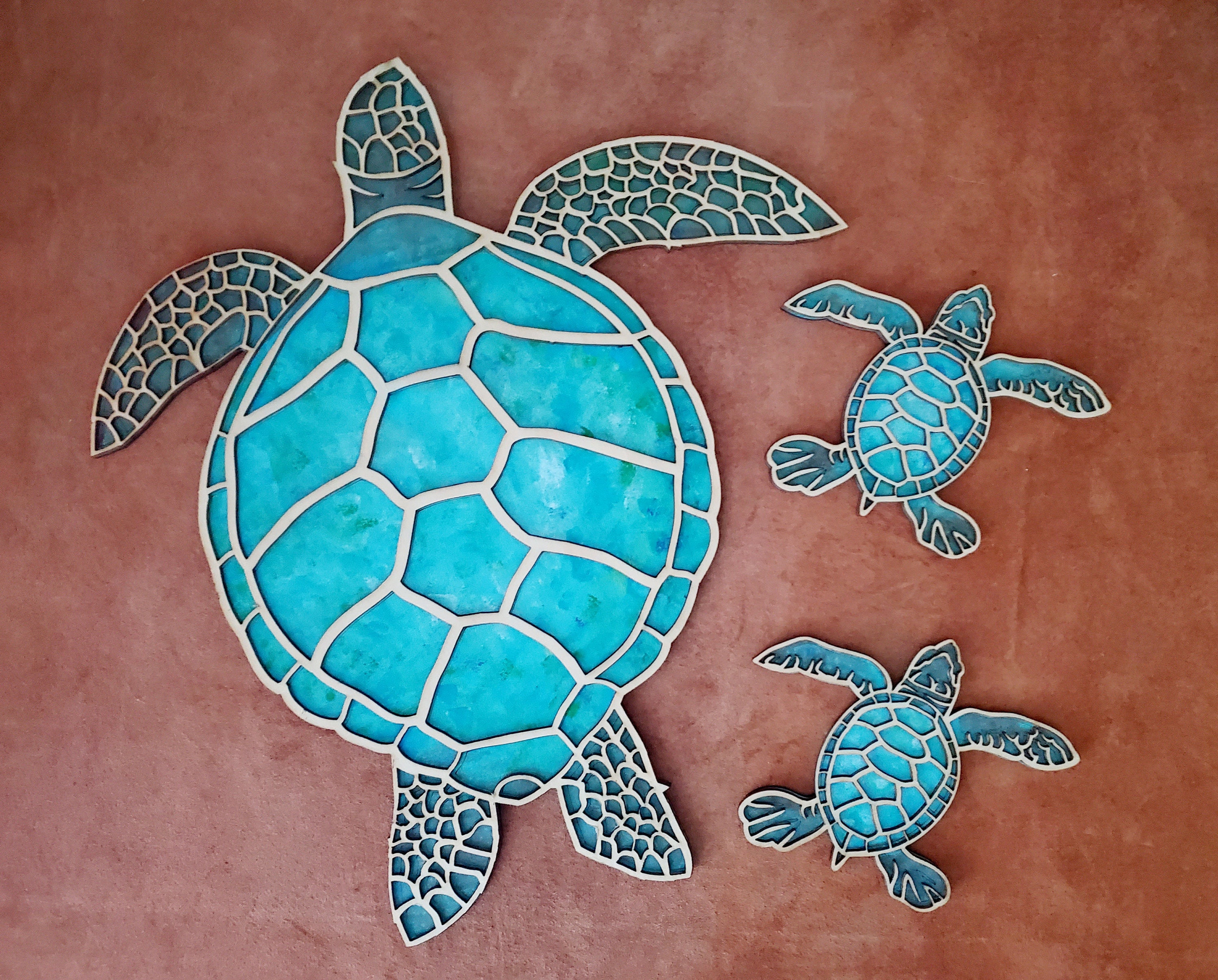 Sea Turtles Wall Hanging, Sea Turtle Family, Baby Turtle Wall Display ...